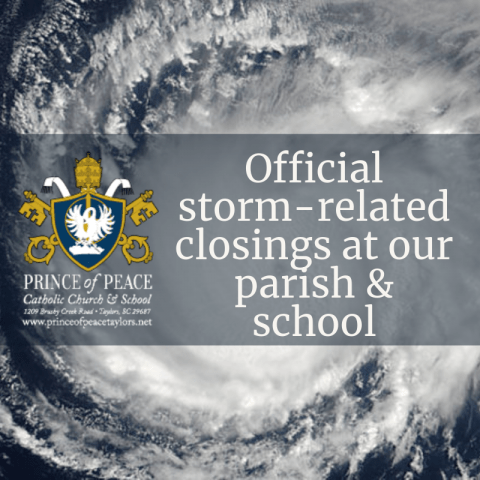 Closings on 11 October (due to tropical storm) - Prince of Peace ...