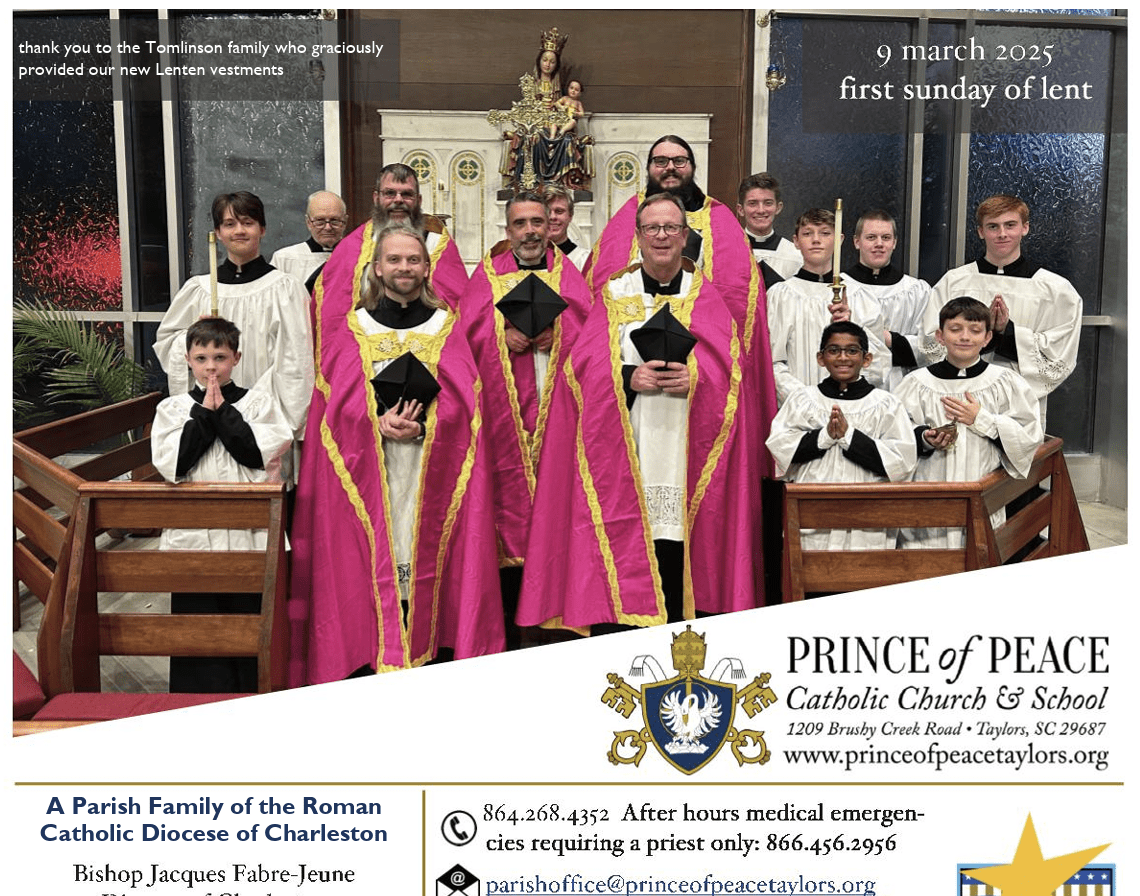 9 March 2025 Bulletin - Prince of Peace Catholic Church & School