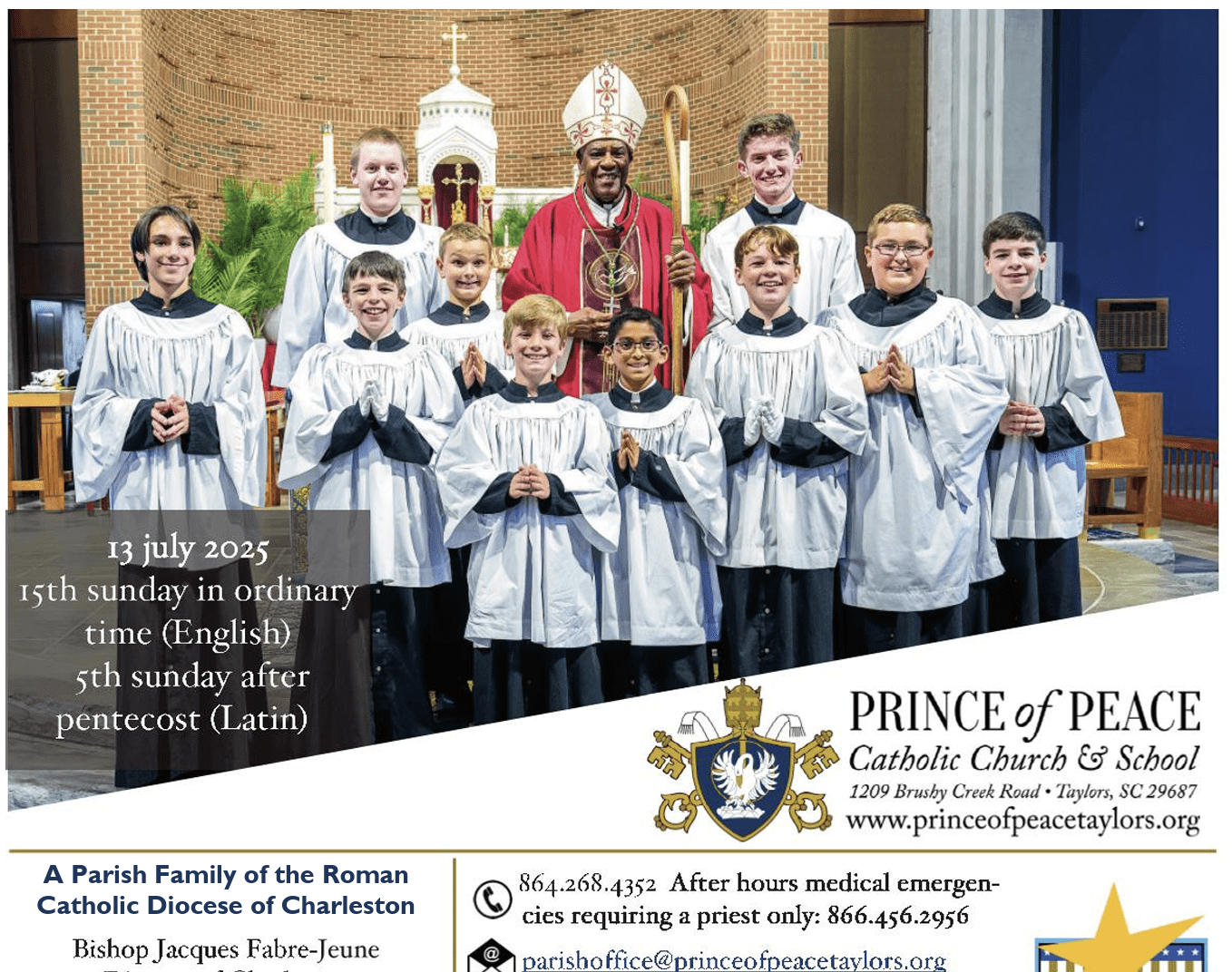 13 July 2025 Bulletin - Prince of Peace Catholic Church & School