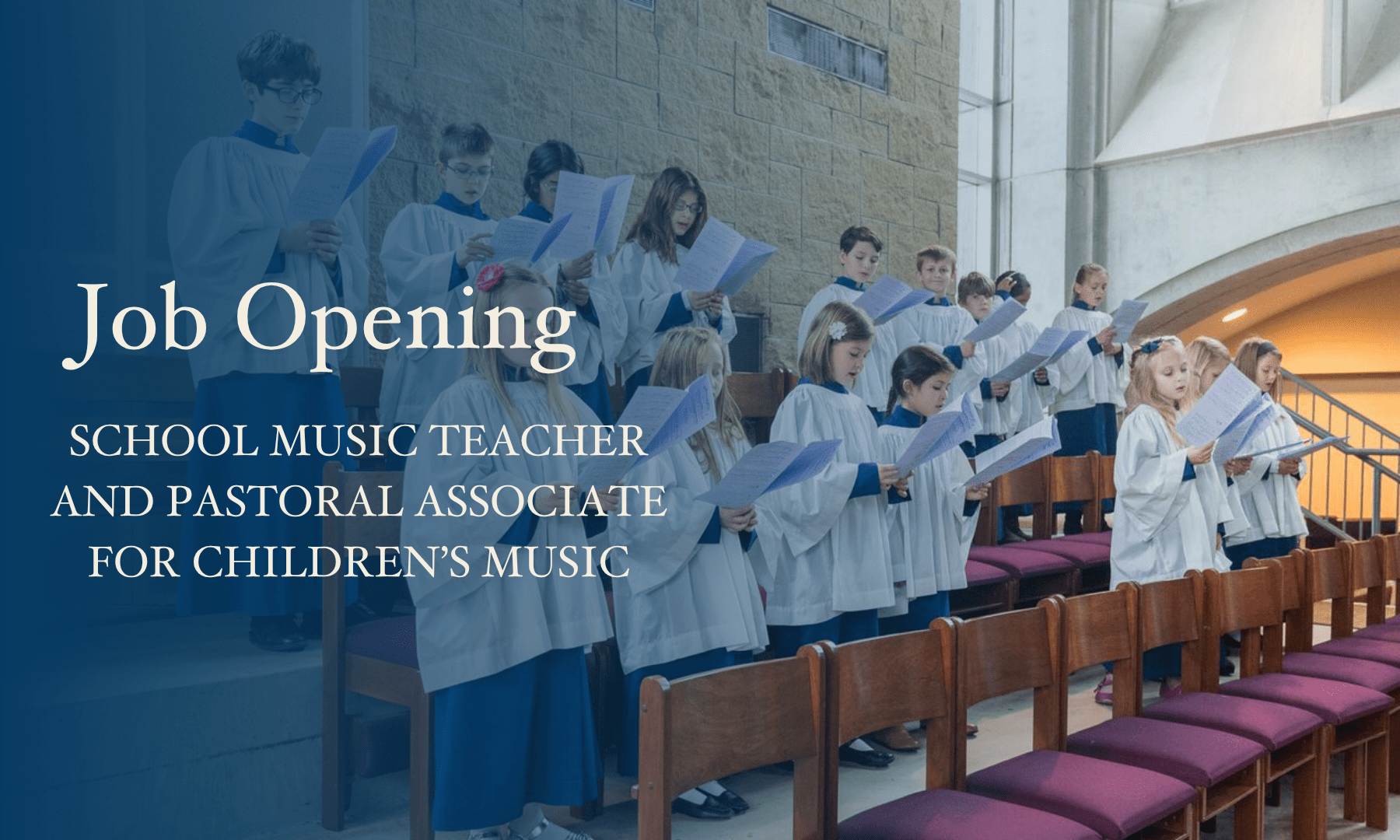 Job Opening: School Music Teacher and Pastoral Associate for Children’s ...